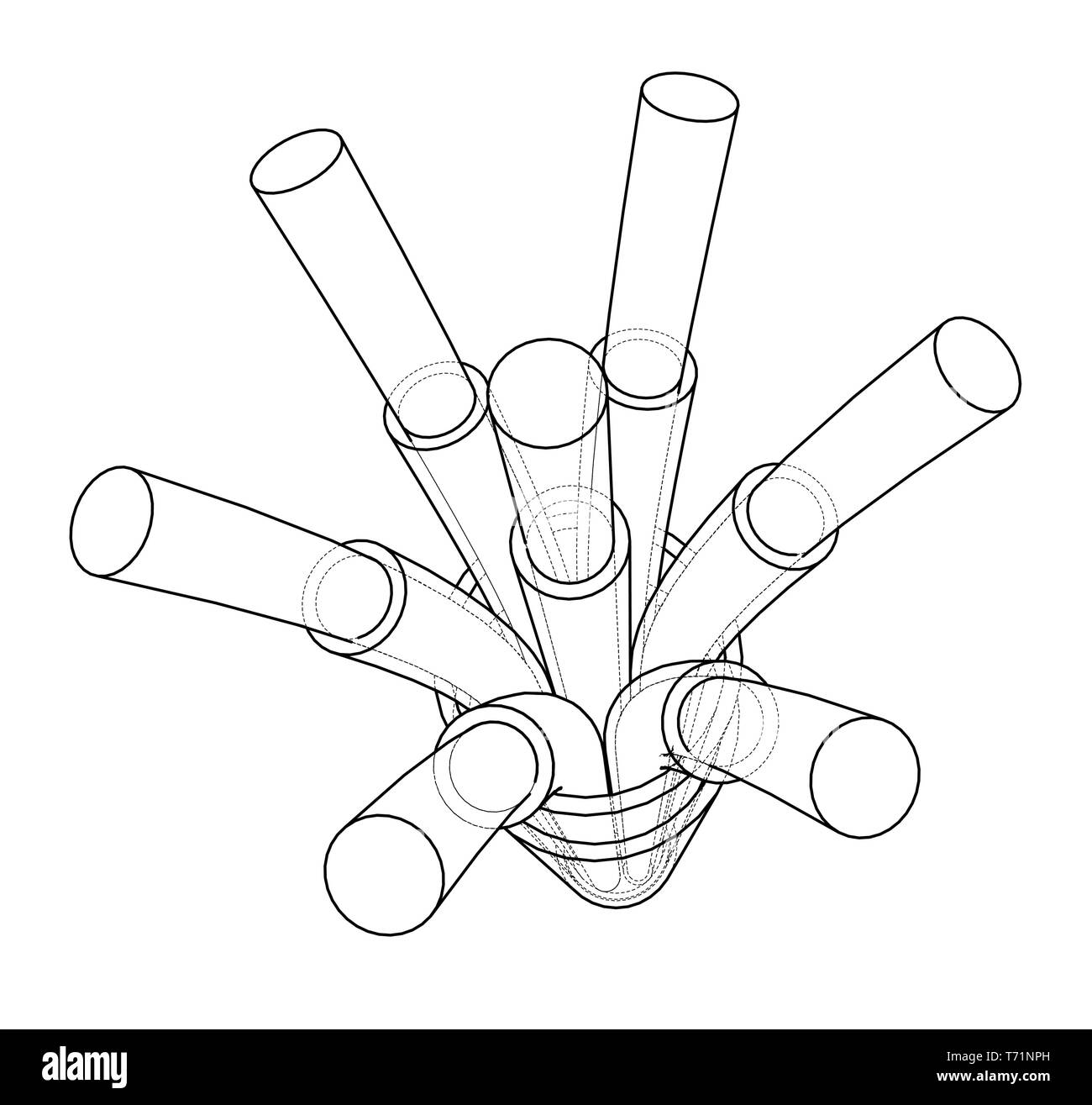 Seven-wire cable. Wire frame. Vector Stock Vector Image & Art - Alamy