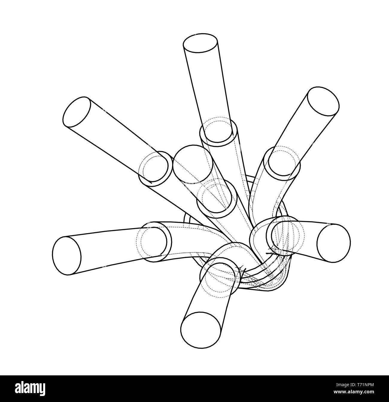 Seven-wire cable. Wire frame. Vector Stock Vector Image & Art - Alamy