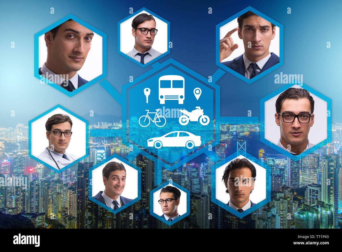 Ridesharing and carpooling concept in the city Stock Photo - Alamy