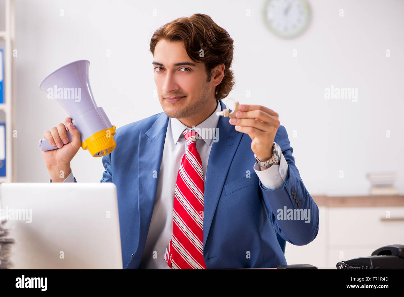 Hearing loss megaphone hi-res stock photography and images - Alamy