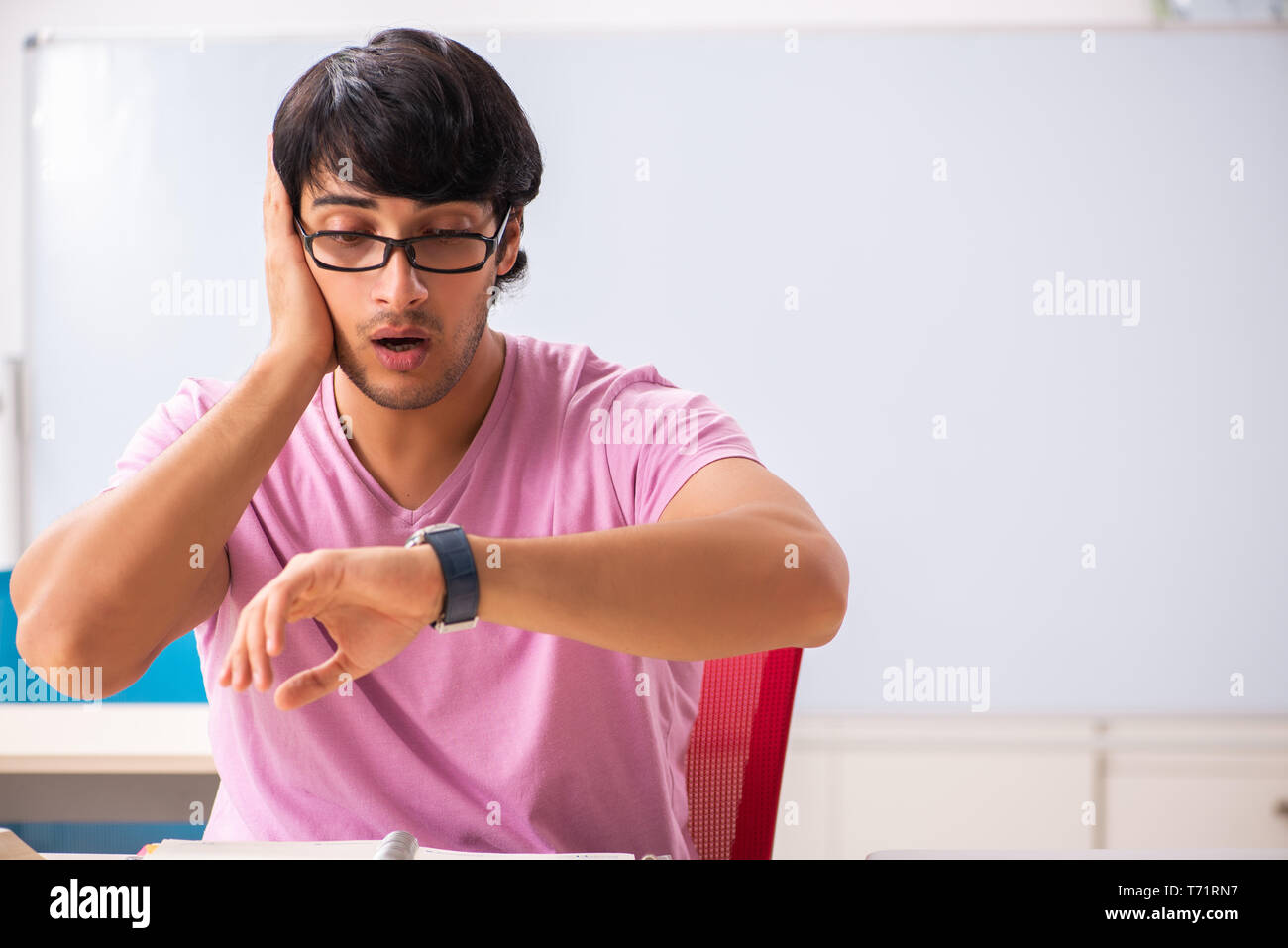 Student late in class hi-res stock photography and images - Alamy