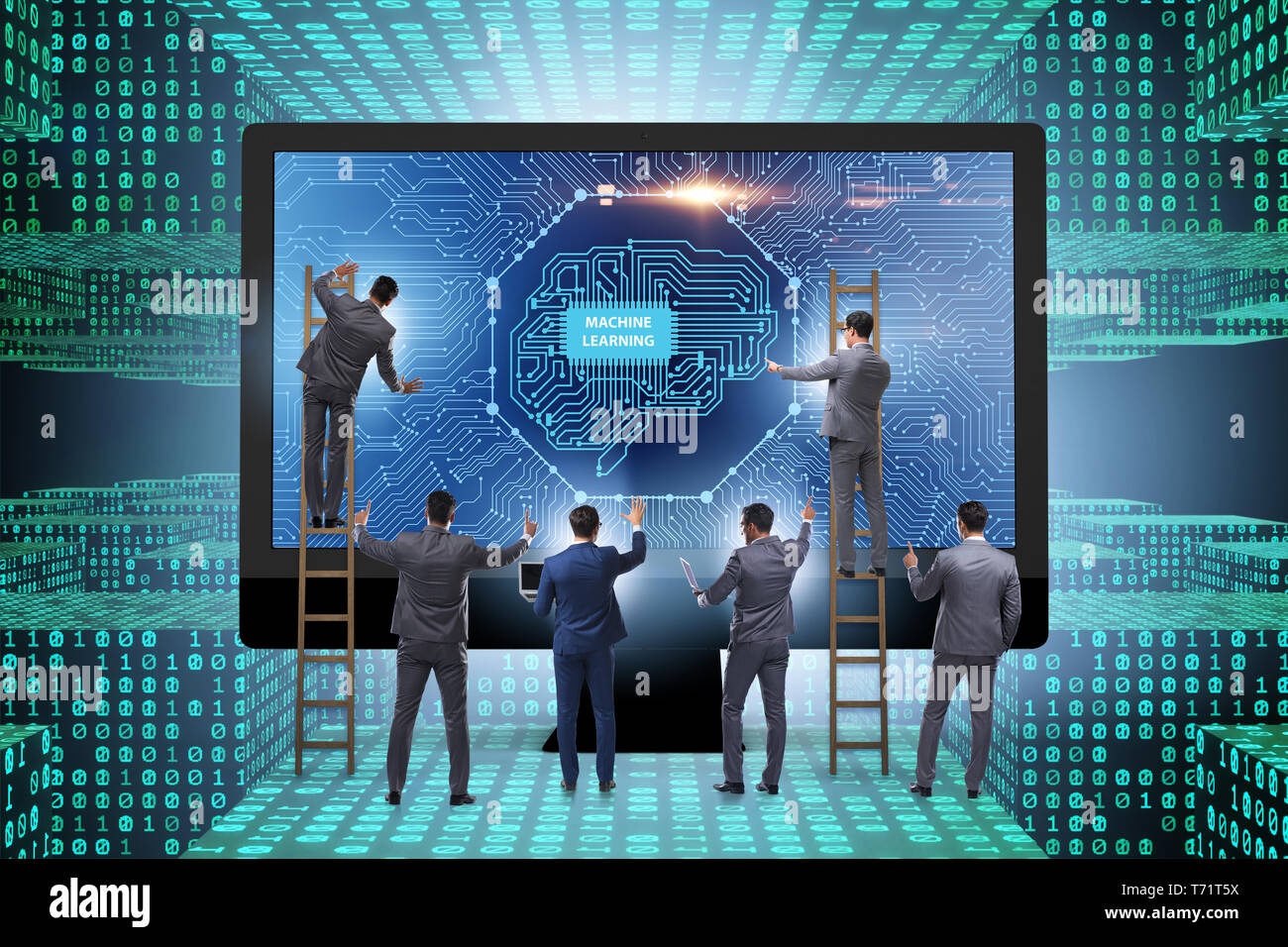 Machine learning concept as modern technology Stock Photo - Alamy