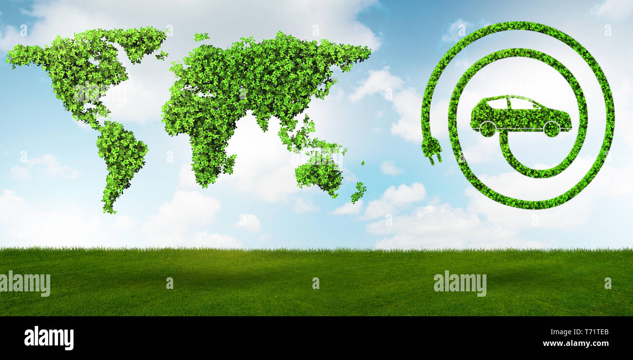 Ecological car concept - 3d rendering Stock Photo - Alamy