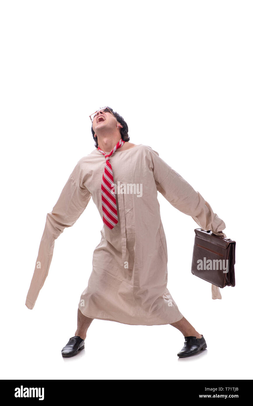 Young mad man isolated on white Stock Photo - Alamy