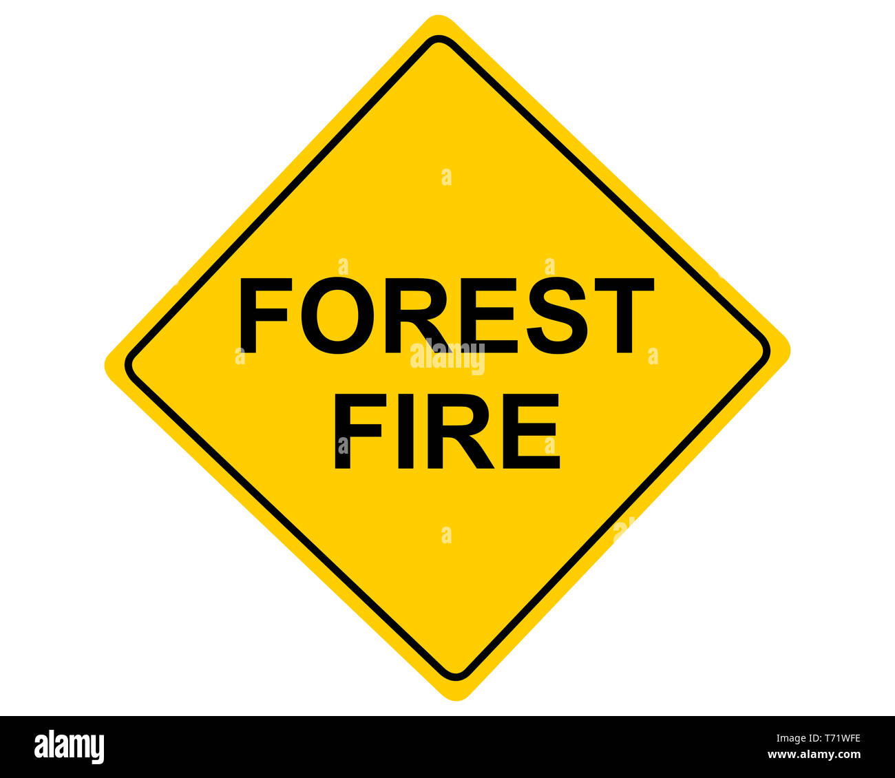 Traffic sign Forest Fire on white Stock Photo - Alamy