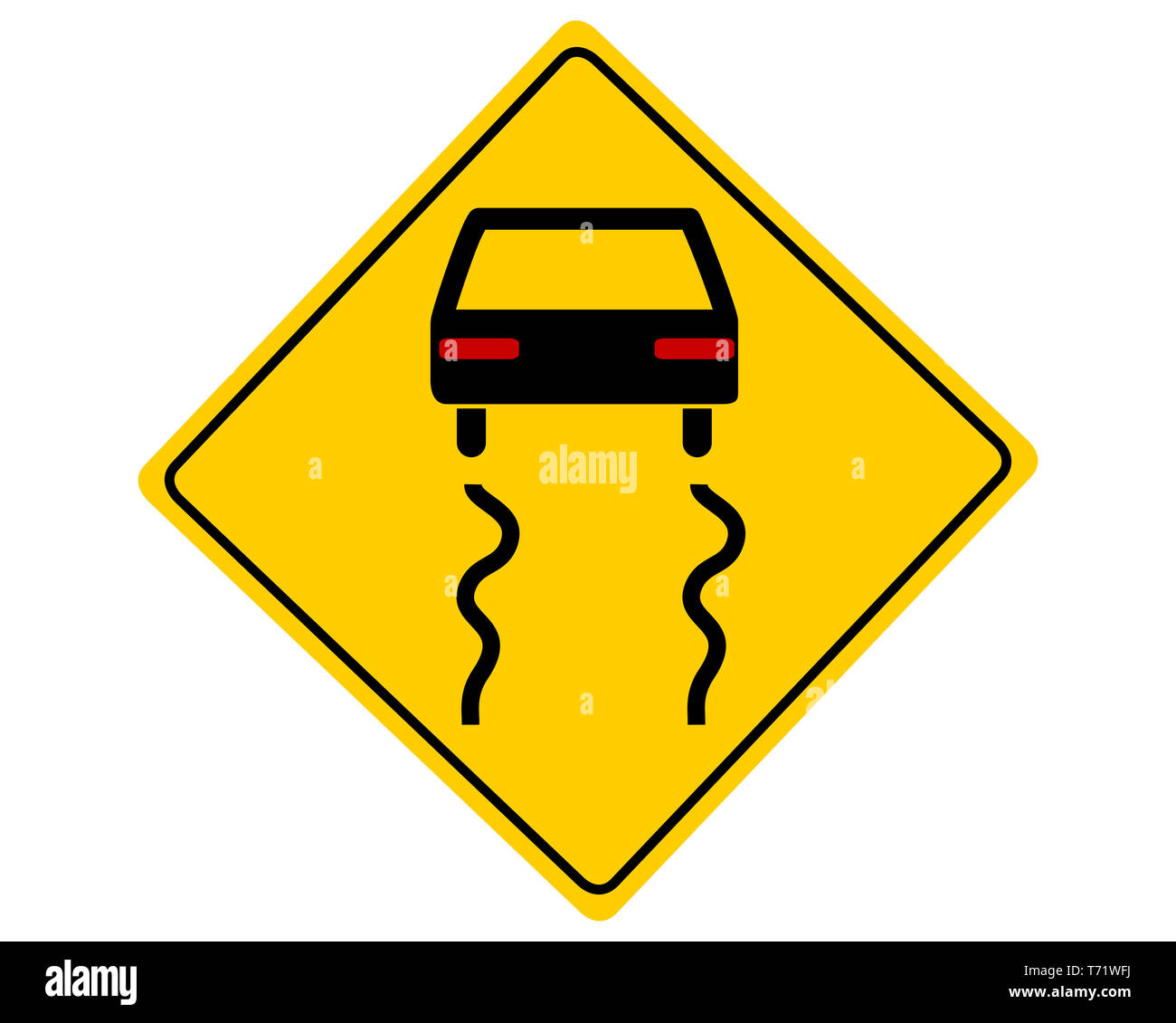 Traffic sign with car Stock Photo - Alamy