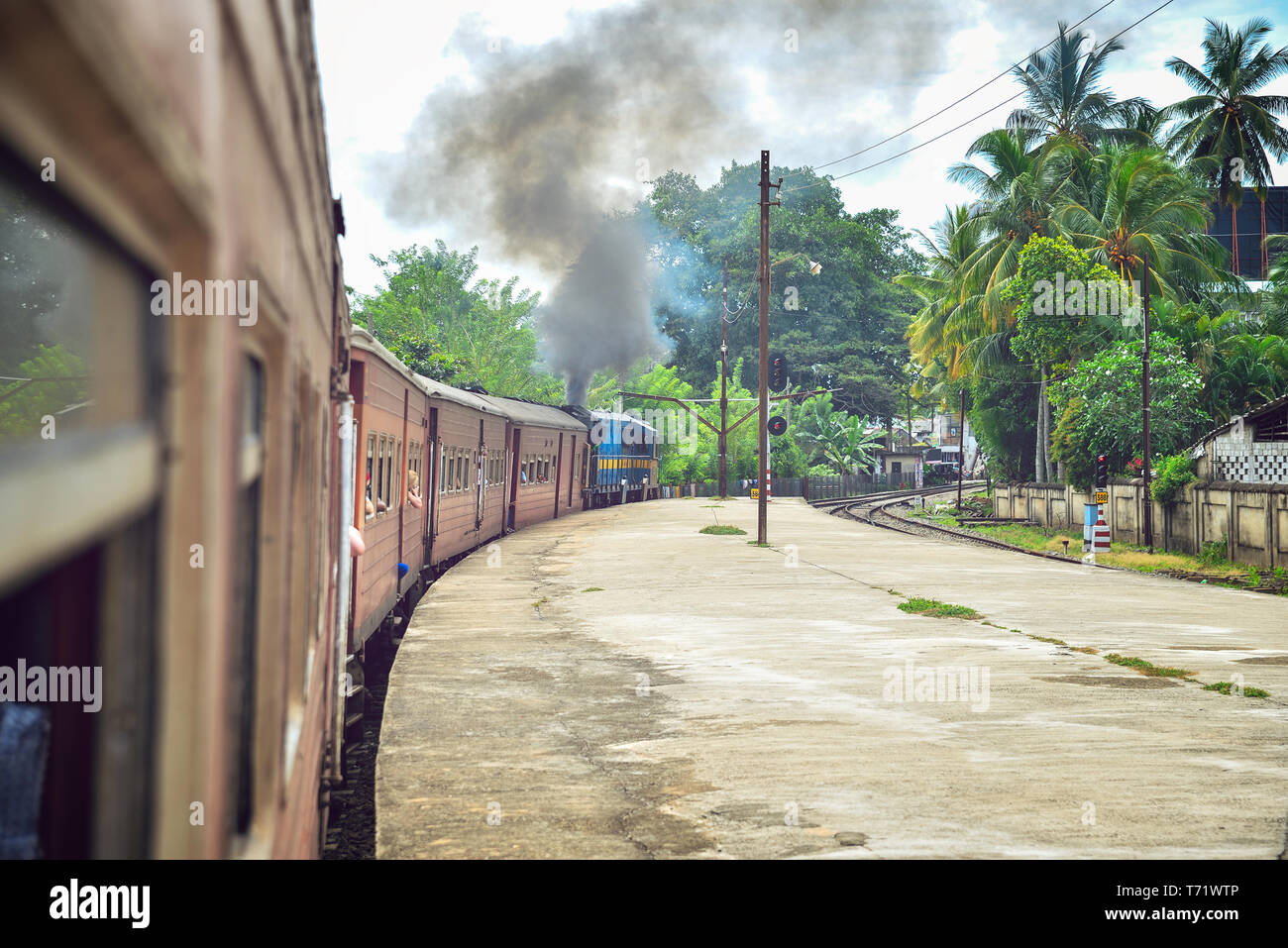 old train with the red wagons Stock Photo - Alamy