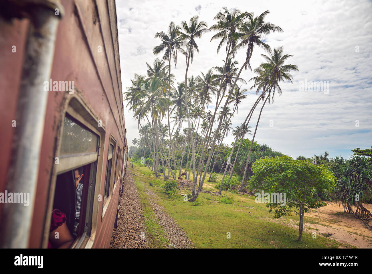 old red train Stock Photo - Alamy