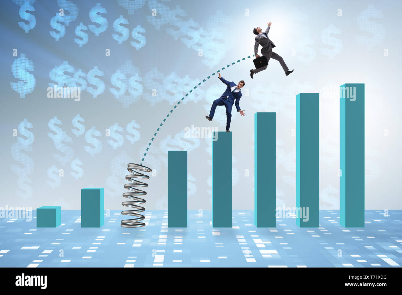 Leapfrogging businessman hi-res stock photography and images - Alamy