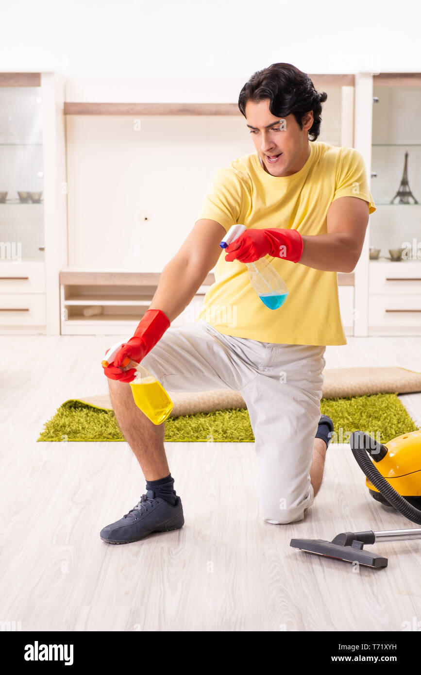 Man doing housework washing floor hi-res stock photography and images ...