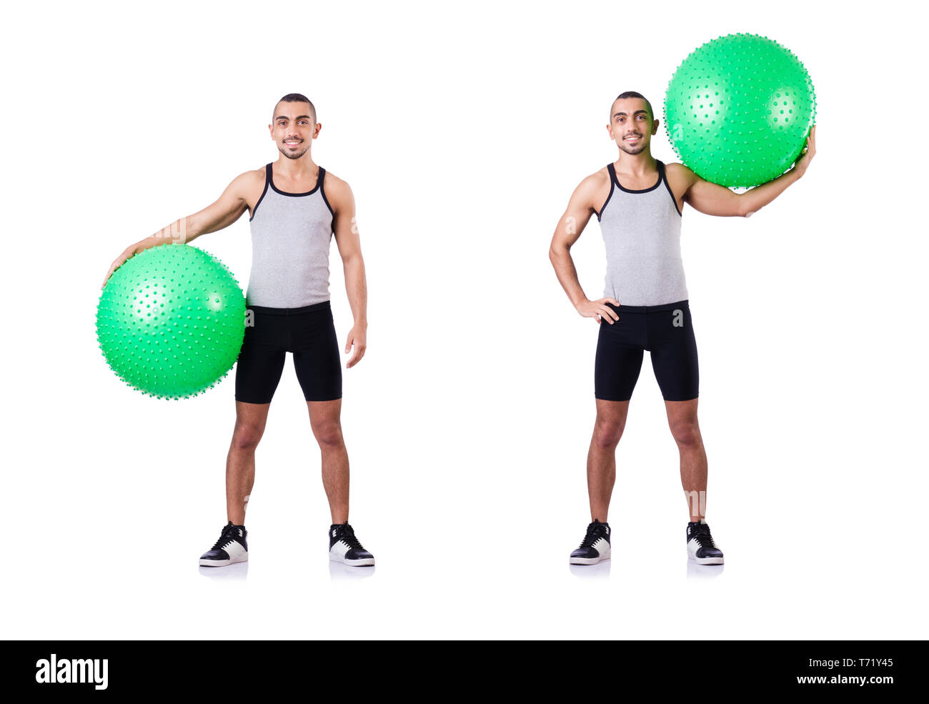 Swiss ball exercise man hi-res stock photography and images - Alamy