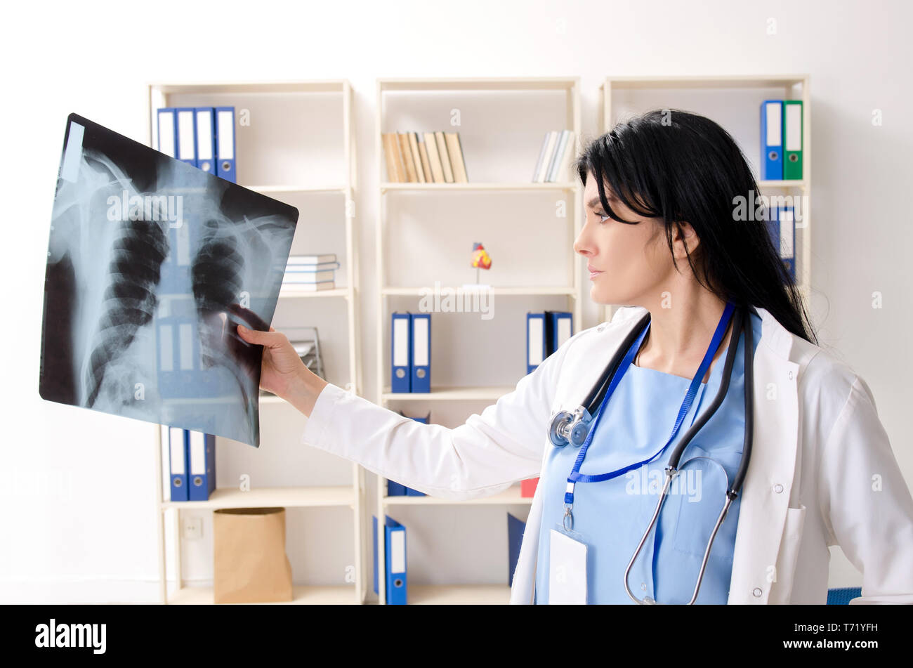 Female doctor radiologist working in the clinic Stock Photo - Alamy