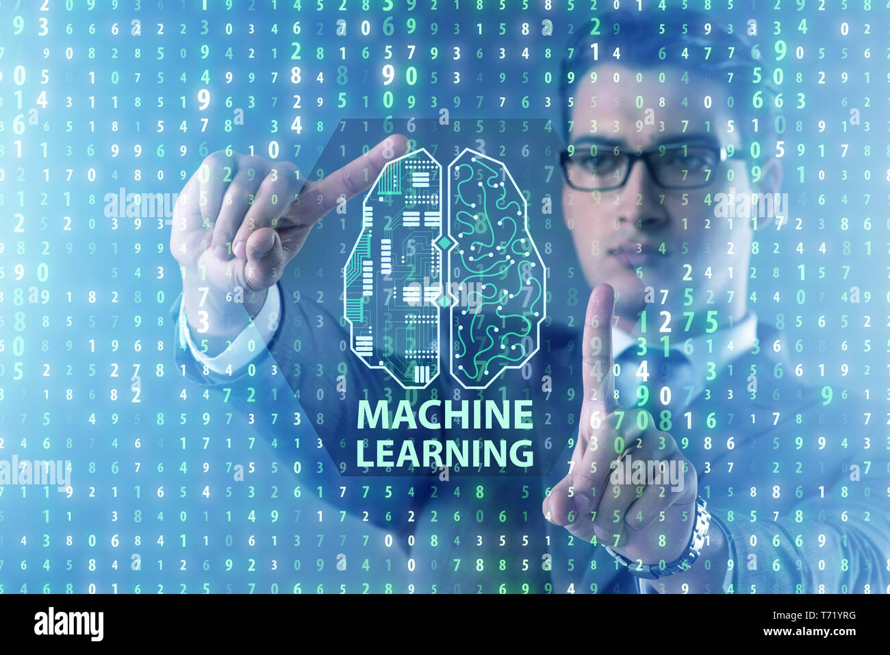 Machine learning concept as modern technology Stock Photo - Alamy