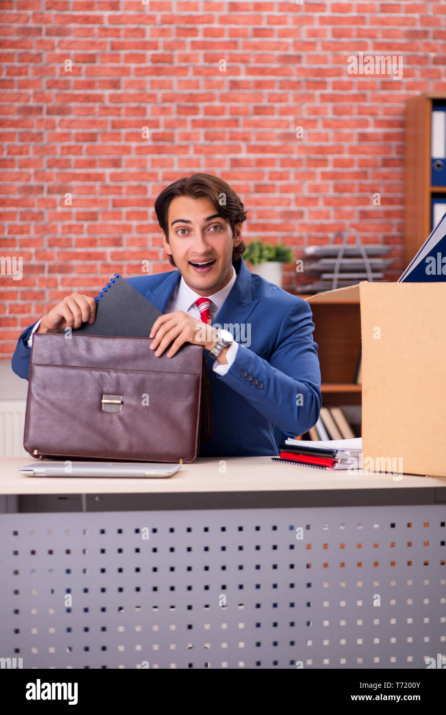 Successful employee getting new job position Stock Photo - Alamy