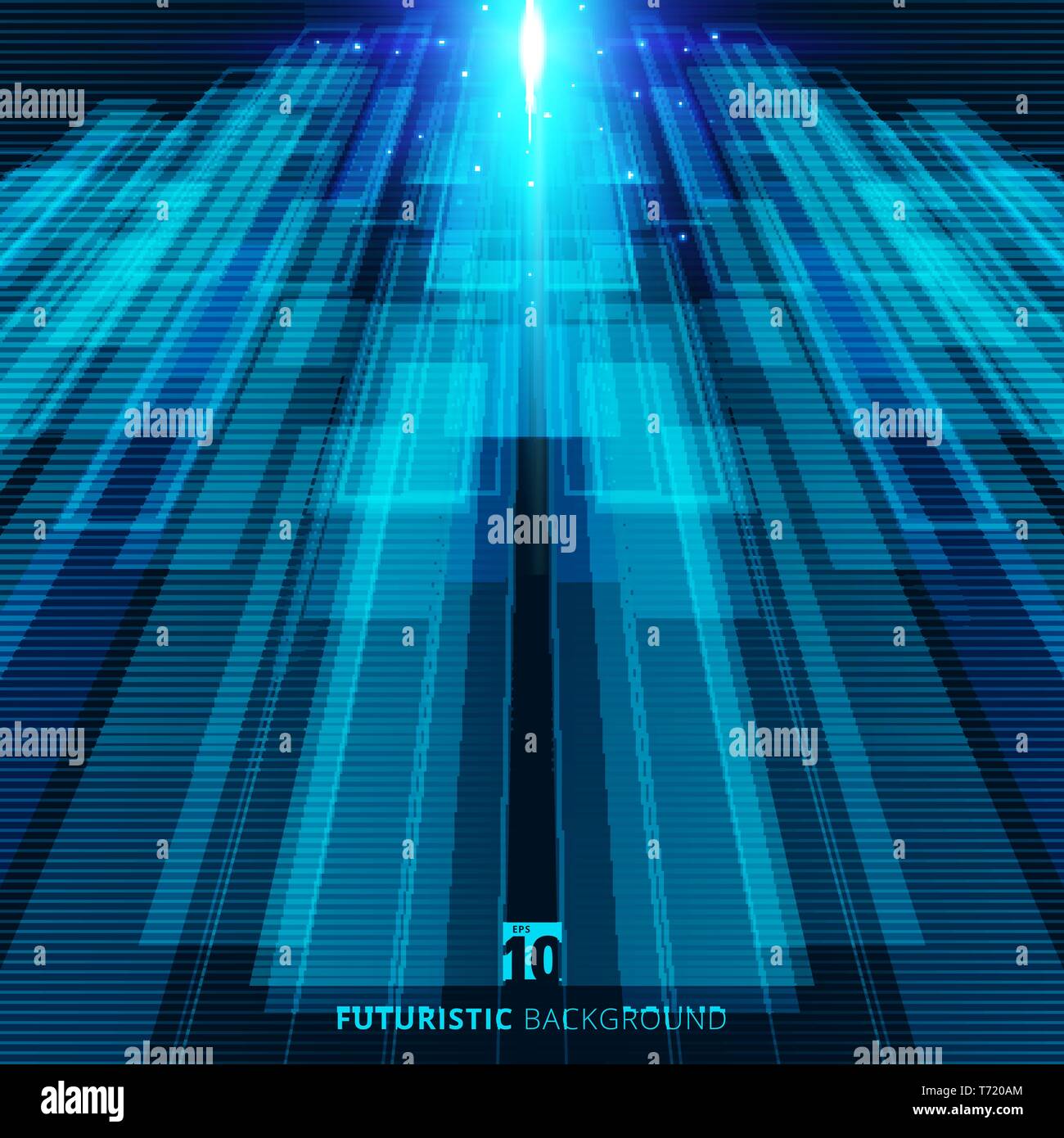 Abstract blue virtual technology concept futuristic digital background ...