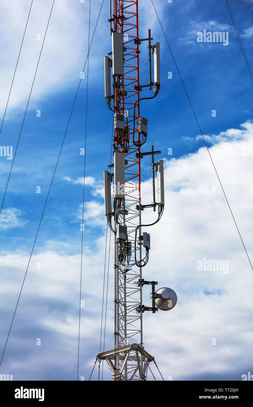 cellular tower and blue sky Stock Photo - Alamy