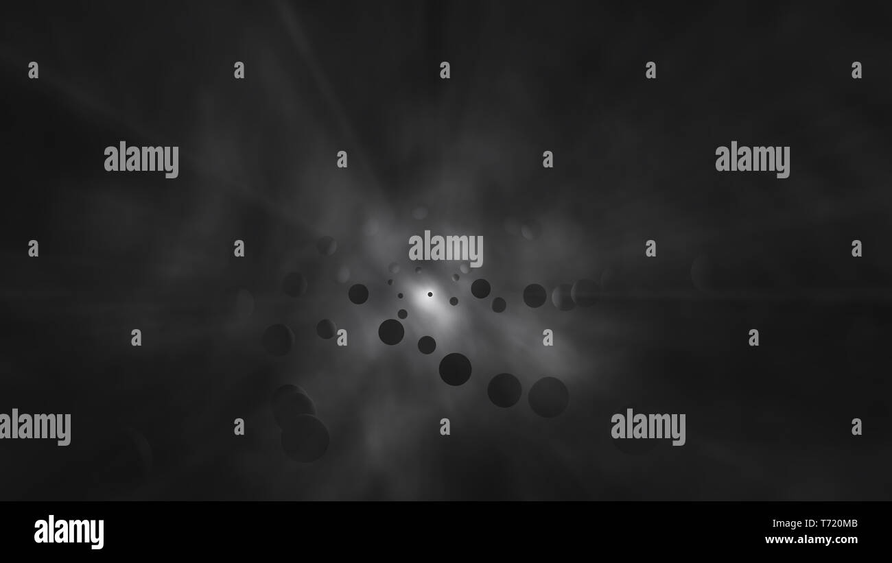 Planets and the sun in cosmic fog. 3D illustration Stock Photo - Alamy