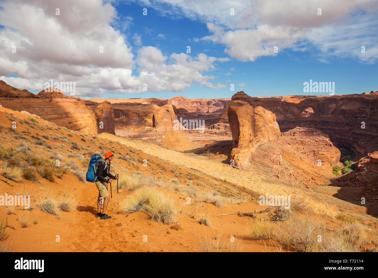 Hike in the Utah mountains. Hiking in unusual natural landscapes ...
