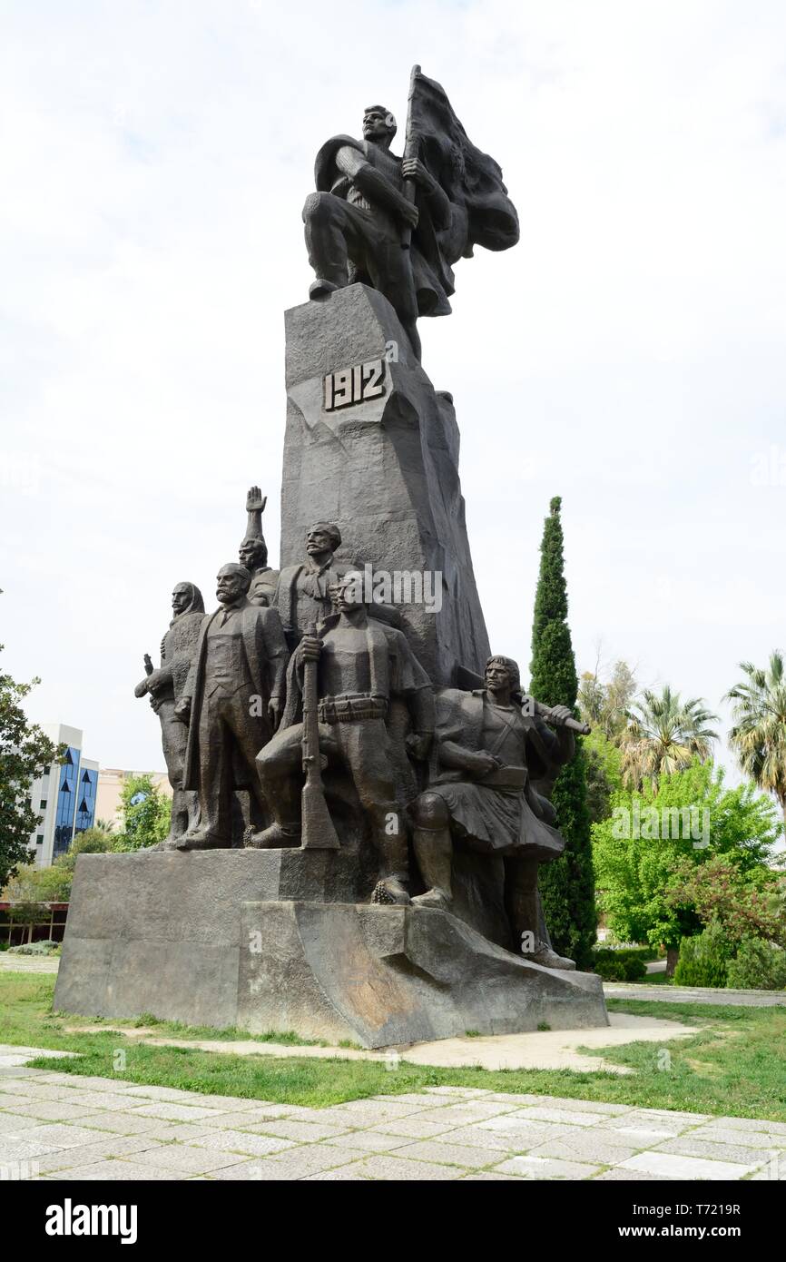 Famous Albania Statues Tirana, Albania June 4, 2022: Skanderbeg