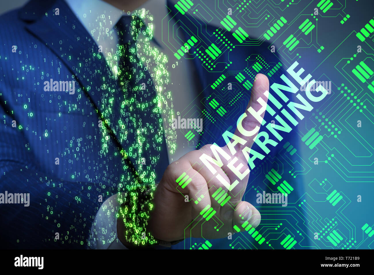 Machine learning concept as modern technology Stock Photo - Alamy