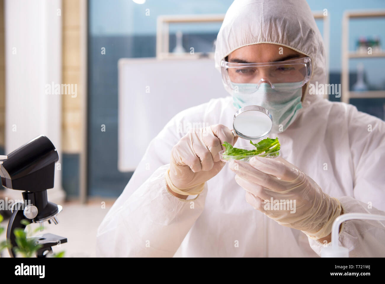Male biotechnology scientist chemist working in the lab Stock Photo - Alamy