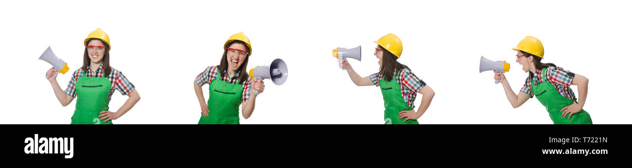 Construction worker woman wearing Cut Out Stock Images & Pictures - Alamy