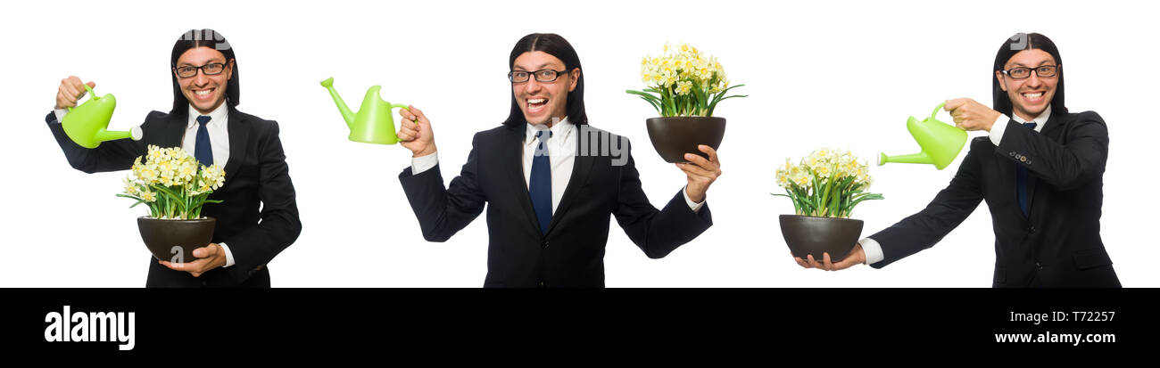 Handsome businessman holding spring hi-res stock photography and images ...