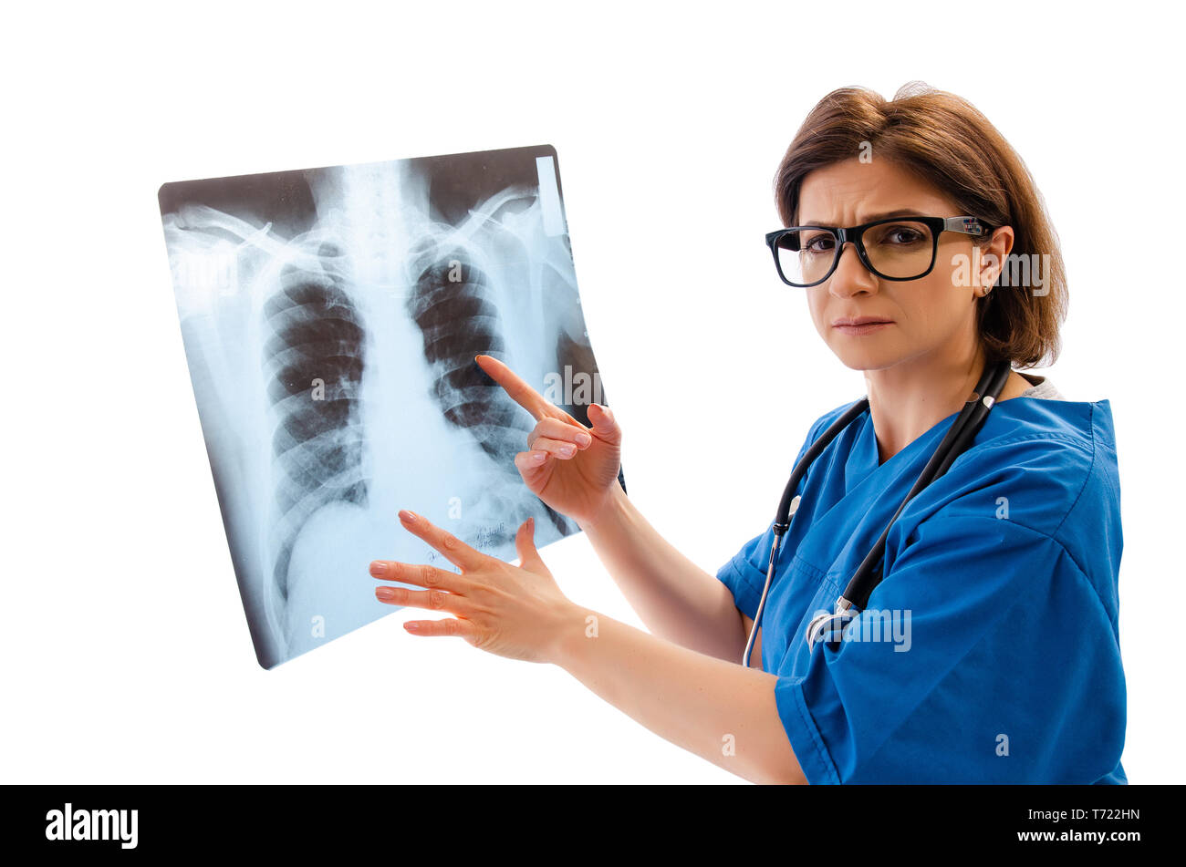 Female doctor on computer Cut Out Stock Images & Pictures - Alamy