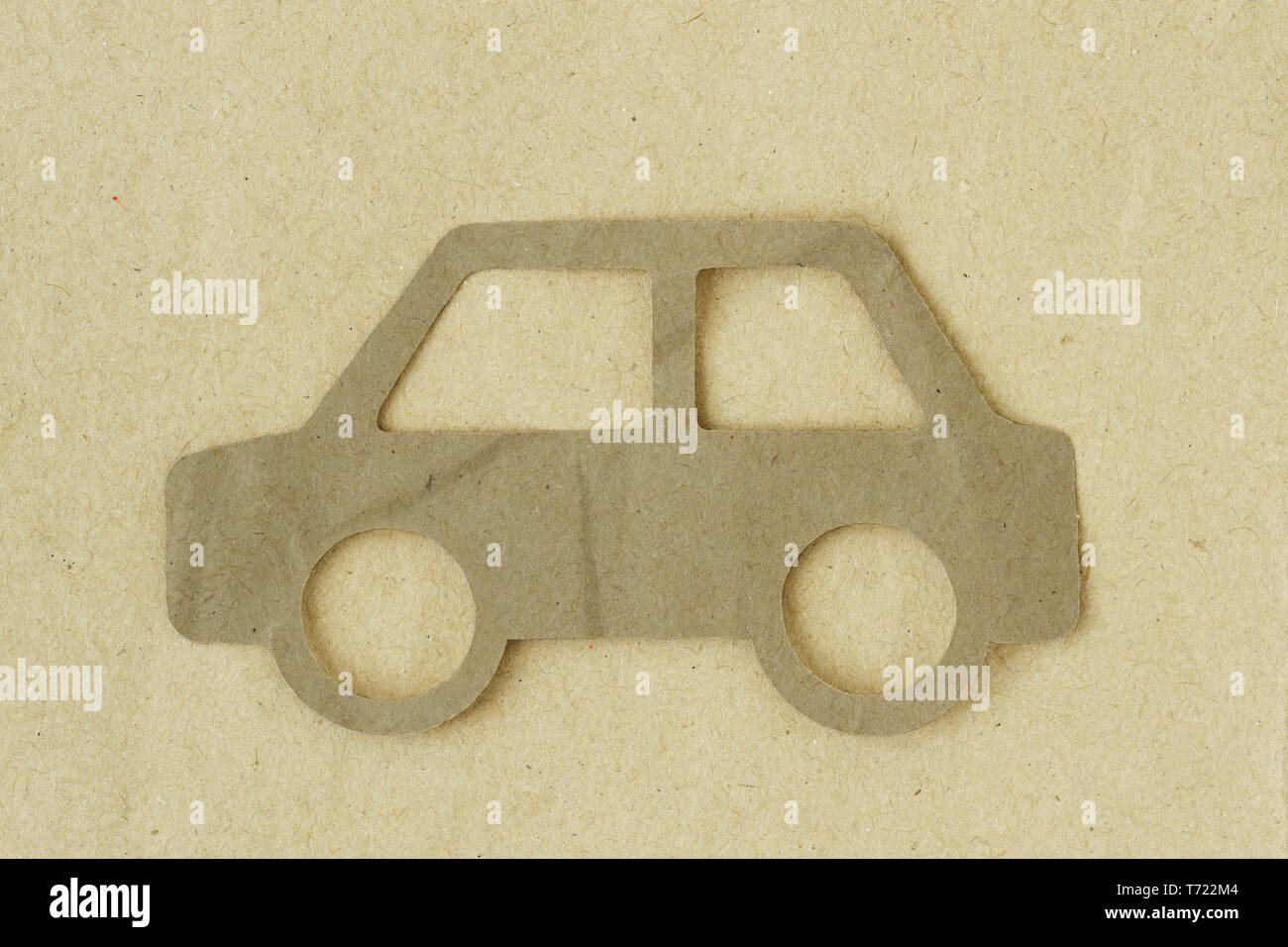 Paper cut of car on recycled paper background - Eco-friendly car ...