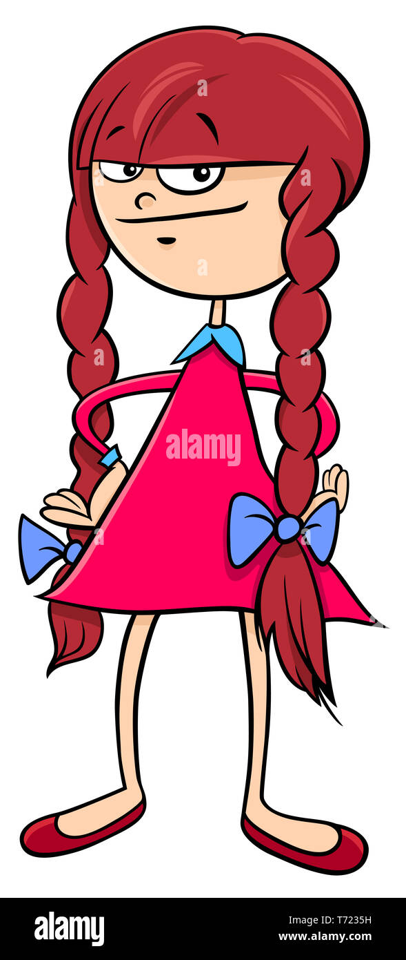 funny girl character cartoon illustration Stock Photo - Alamy