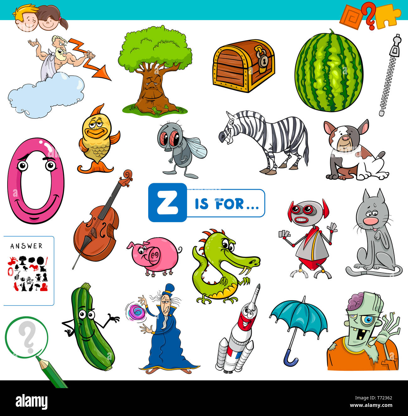 Z is for educational game for children Stock Photo - Alamy