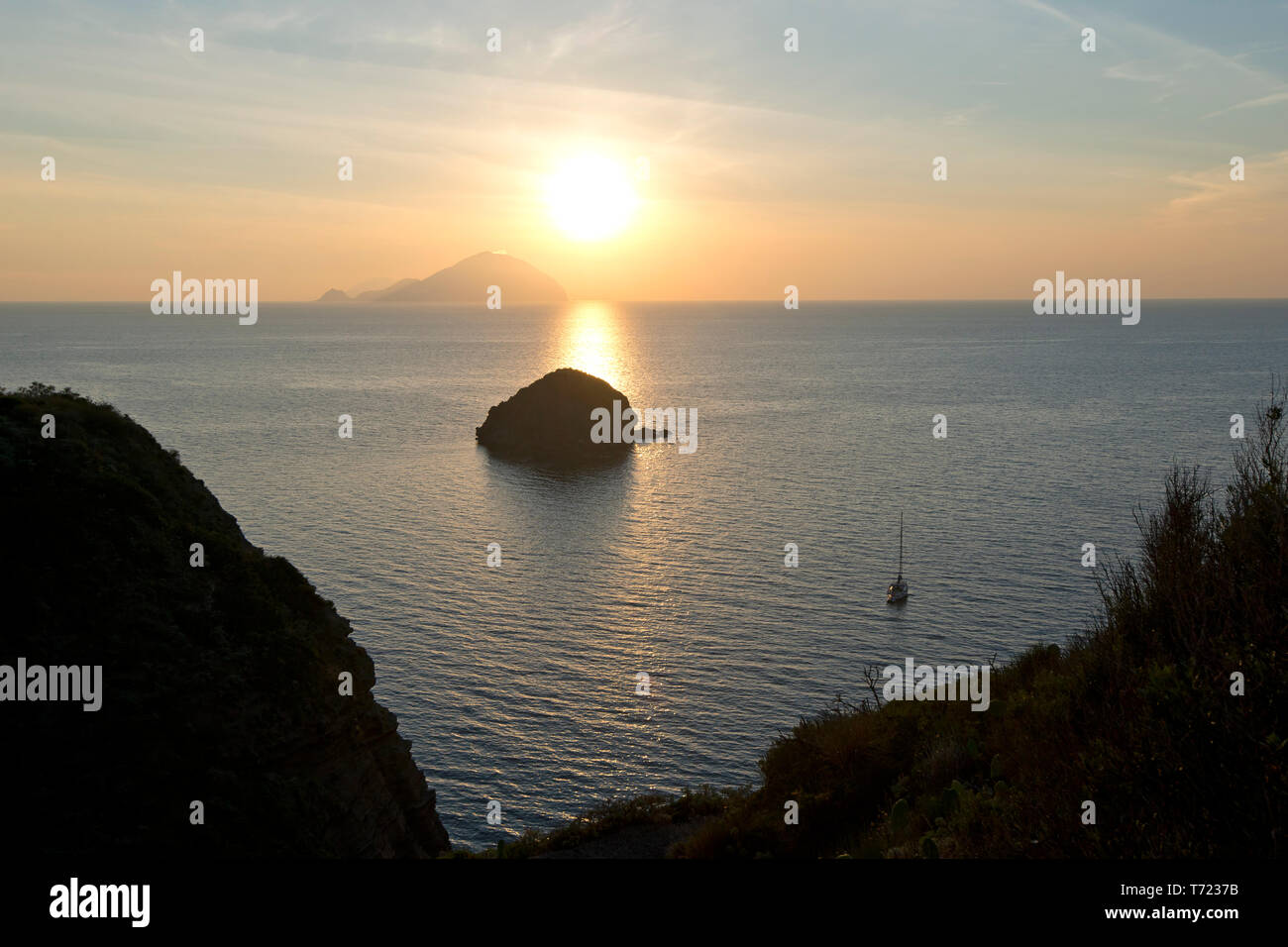 Filicudi island sicily sunset hi-res stock photography and images - Alamy