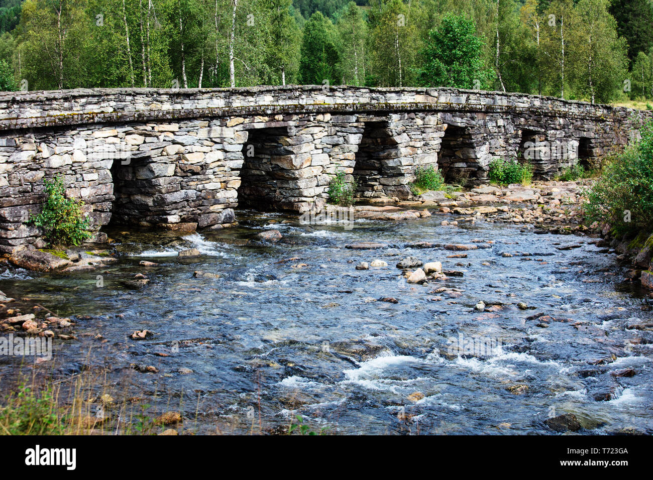 beautiful old bridge over the river Stock Photo - Alamy
