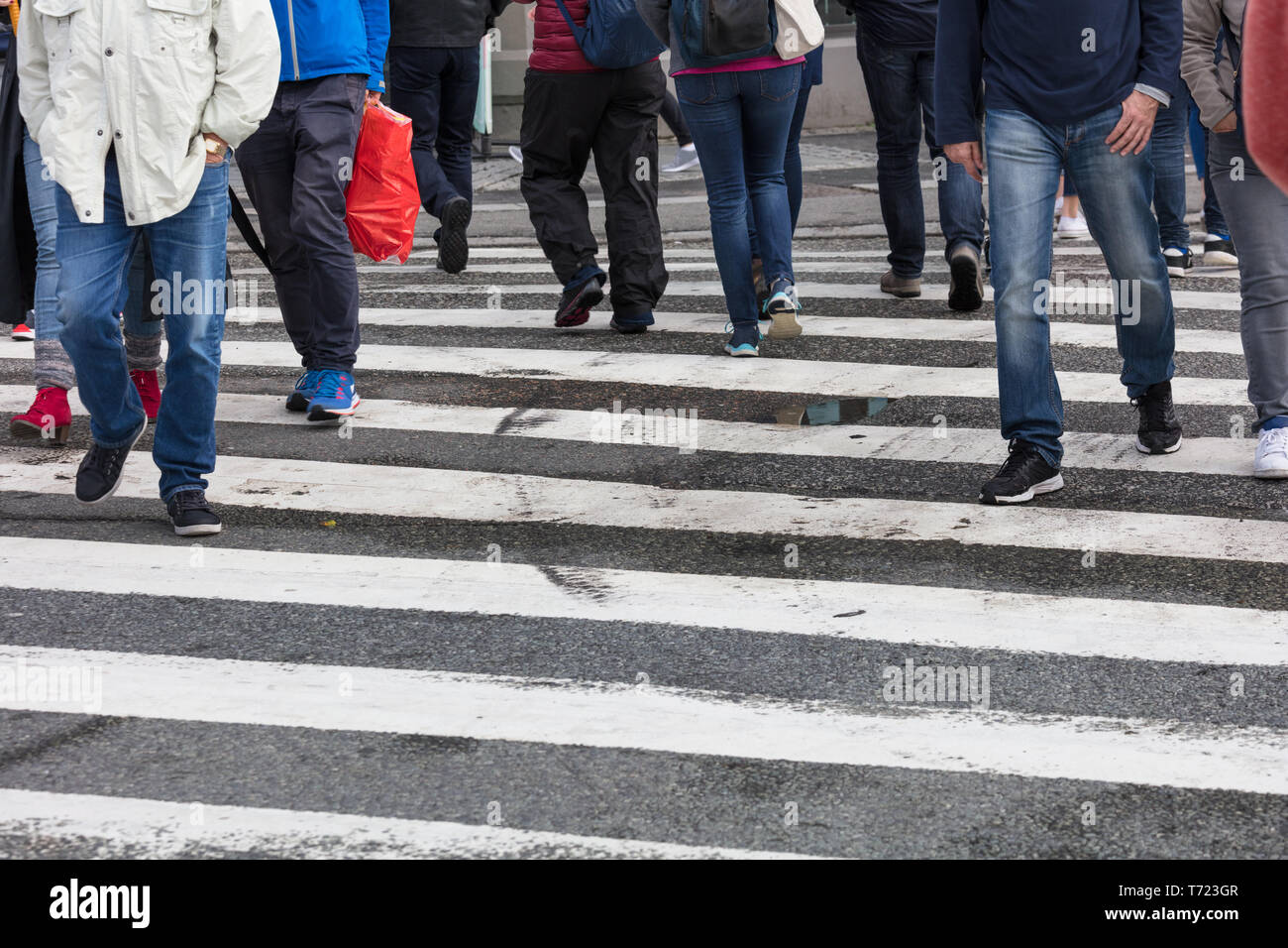 pedestrian crossing in modern city Stock Photo - Alamy