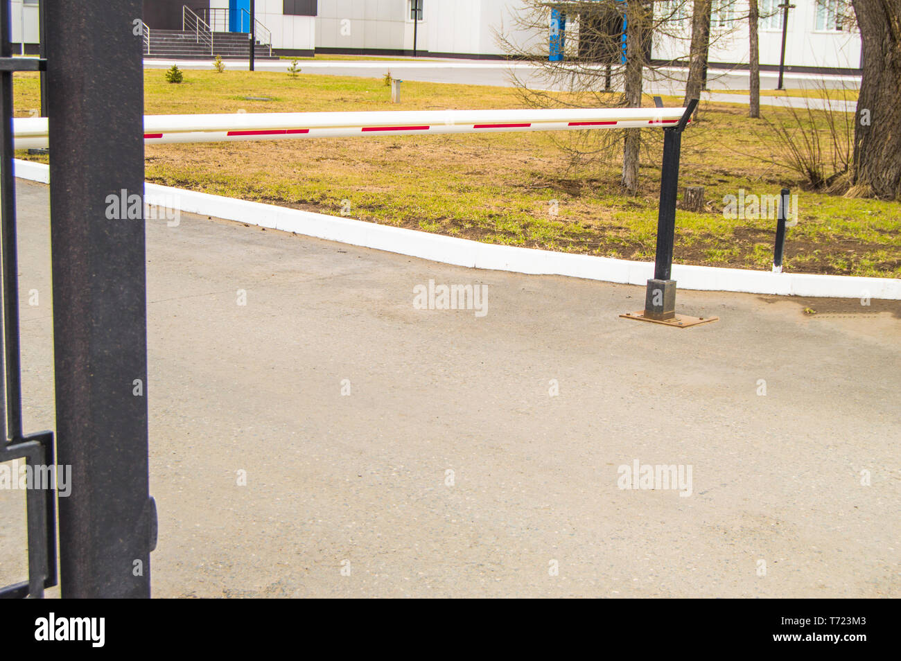 Security systems to enter the building - stop closed barrier, barrier ...