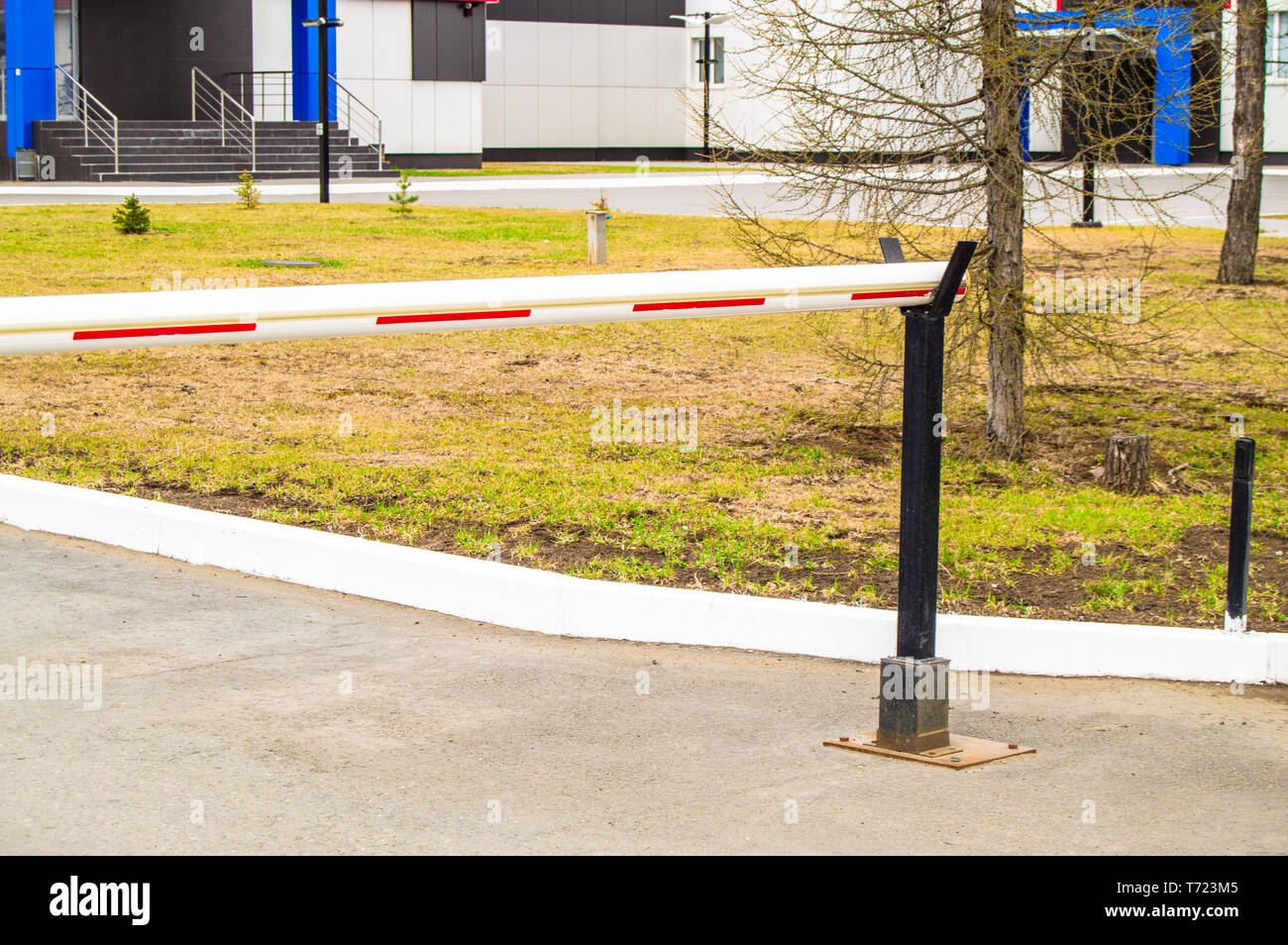 Security systems to enter the building - stop closed barrier, barrier ...