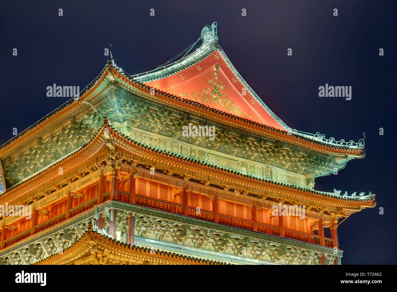 Drum tower in old town - Xian China Stock Photo - Alamy