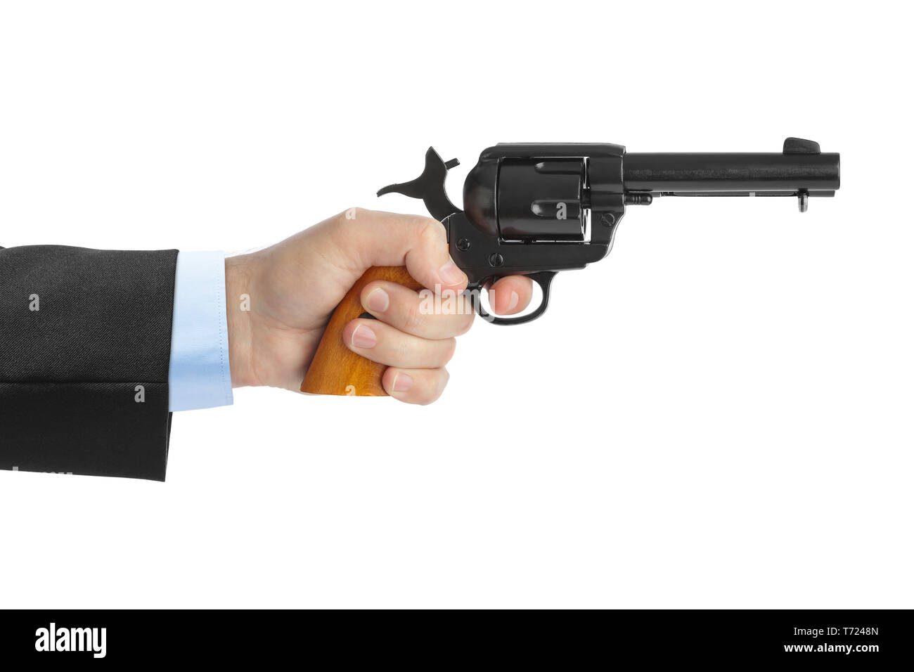 Hand with revolver Stock Photo - Alamy