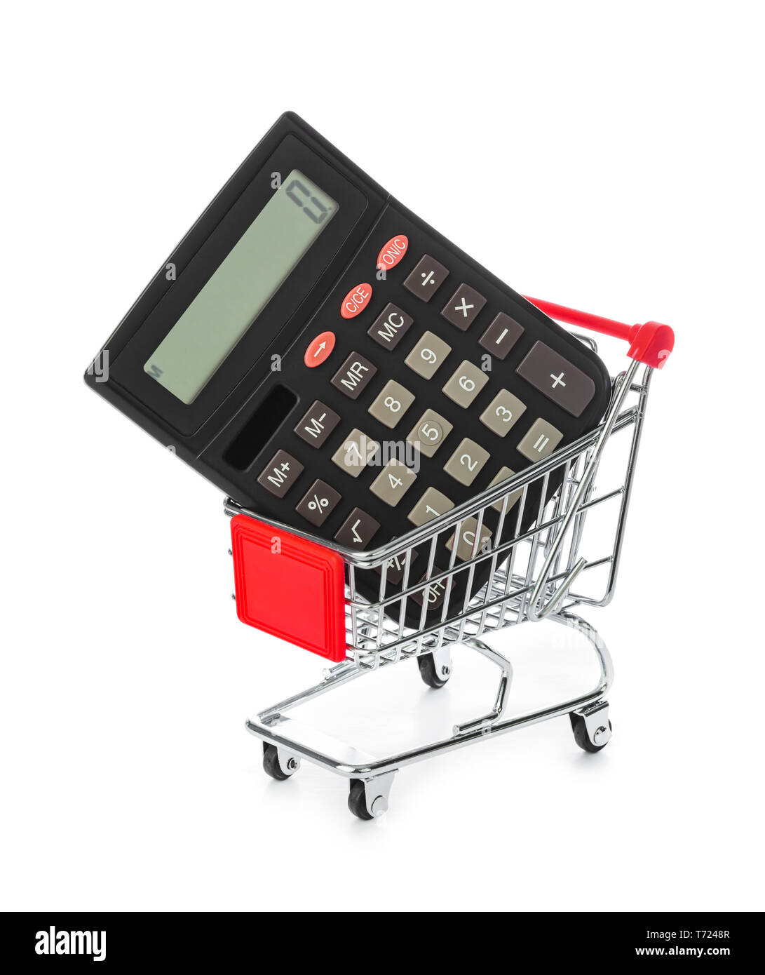 Calculator in shopping trolley hi-res stock photography and images - Alamy