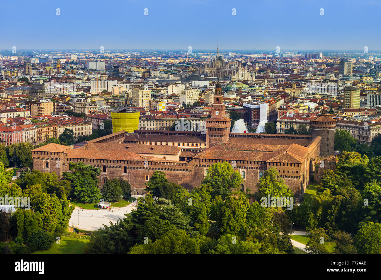 Sforzesco castle aerial hi-res stock photography and images - Alamy