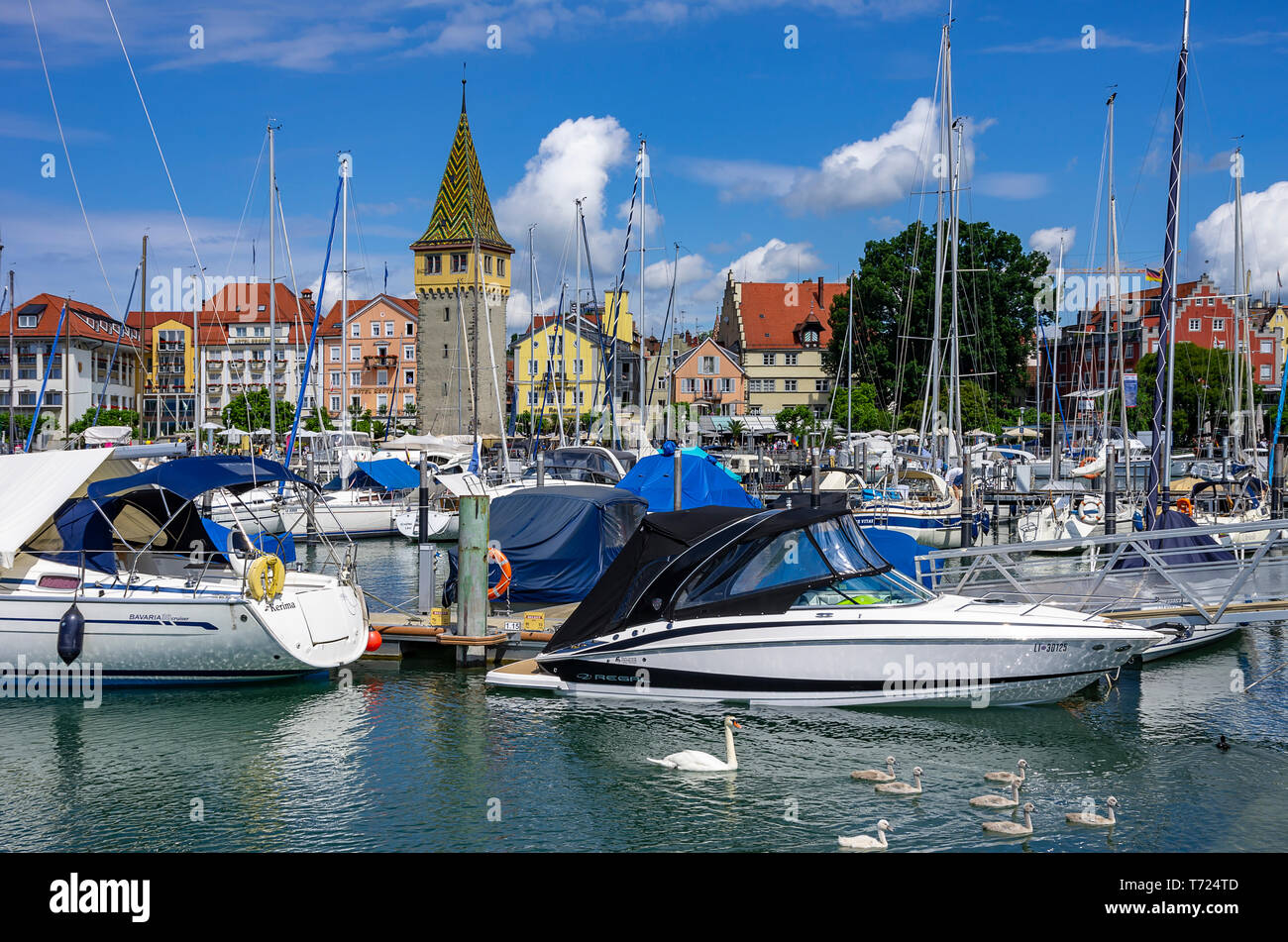 Harbour and waterfront with the Mangturm tower in the Old Town of ...