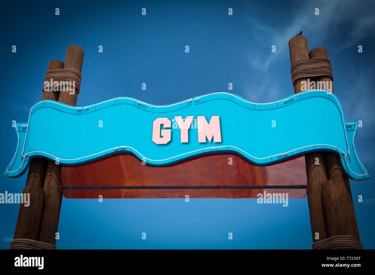 Street Sign the Direction Way to Gym Stock Photo - Alamy