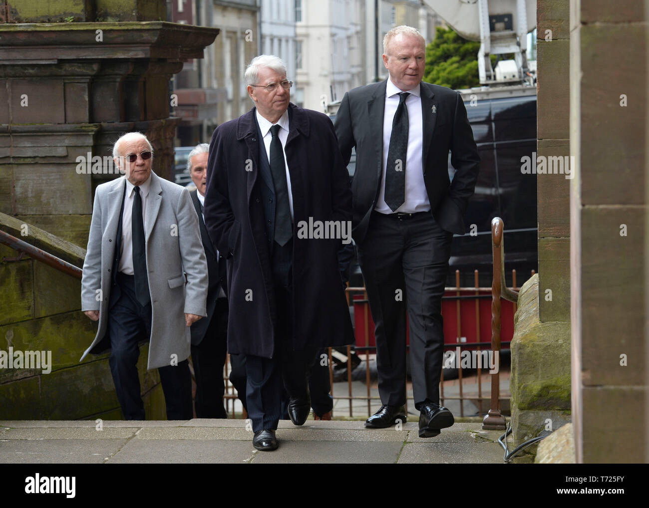 Alex McLeish arriving at St Aloysius Church, Glasgow for the funeral ...