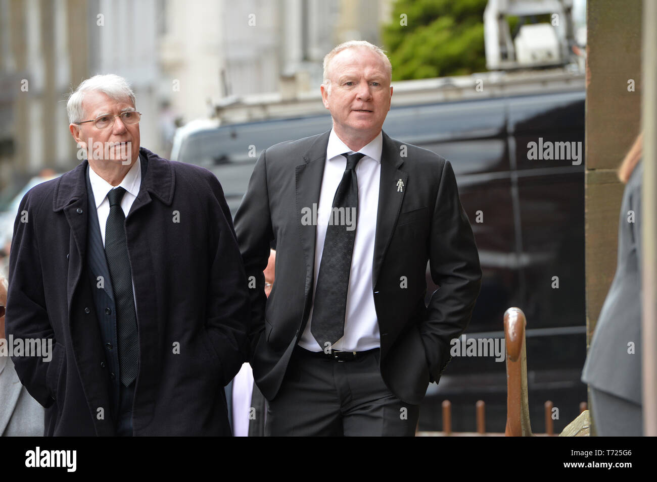 Alex McLeish arriving at St Aloysius Church, Glasgow for the funeral ...