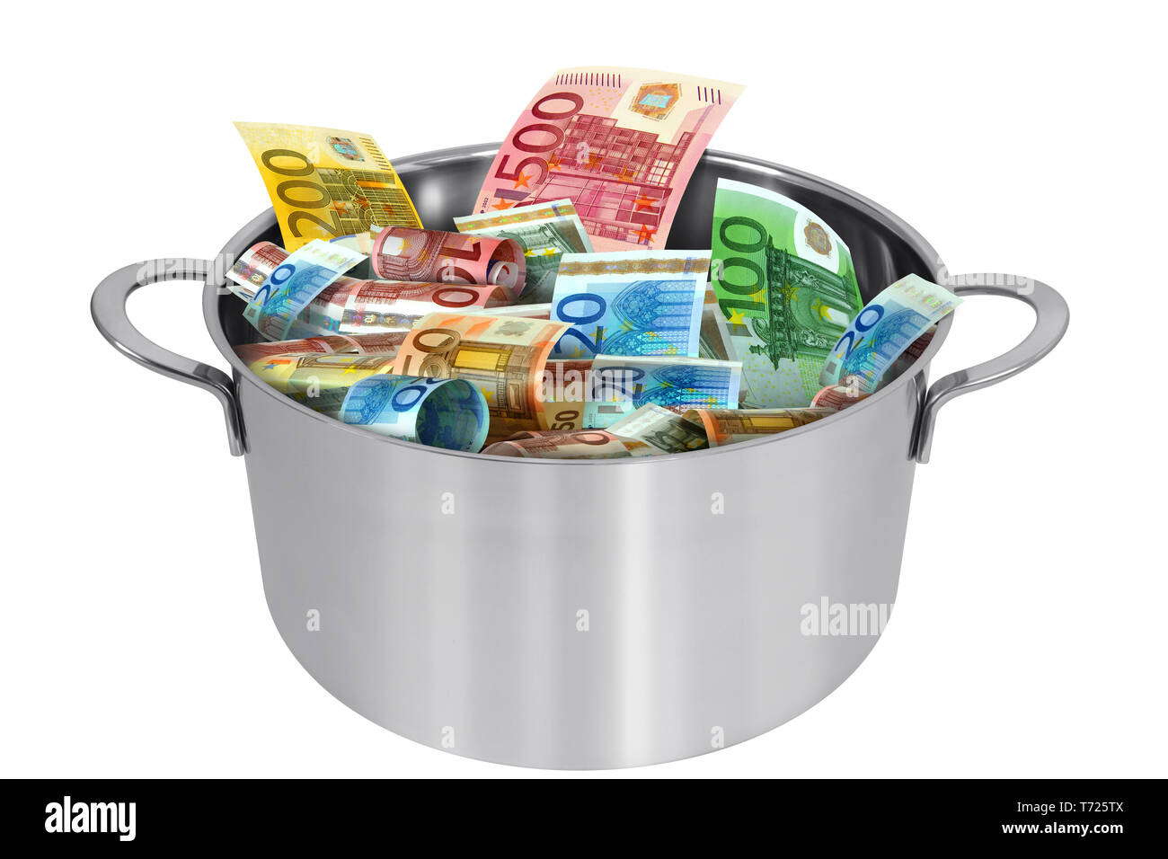 Pot with money Stock Photo - Alamy