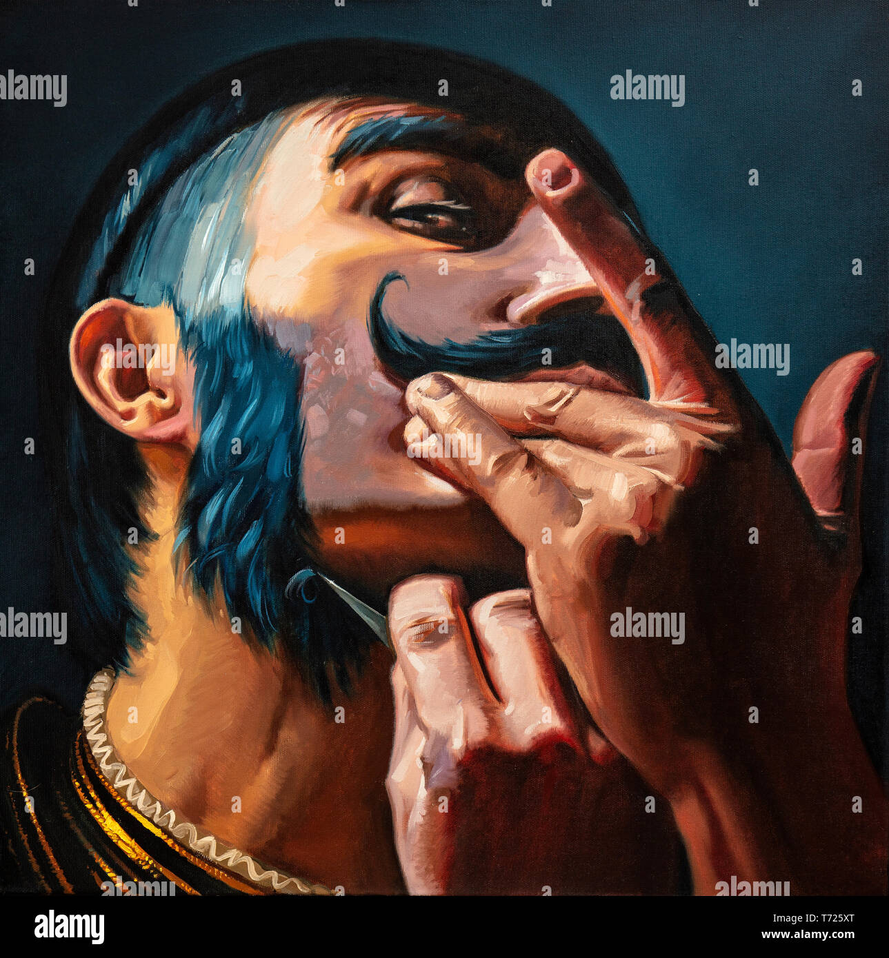 oil painting, male portrait, handmade Stock Photo - Alamy