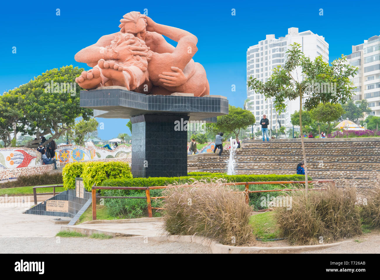 the kiss sculpture of Victor Delfin Lima Peru Stock Photo - Alamy