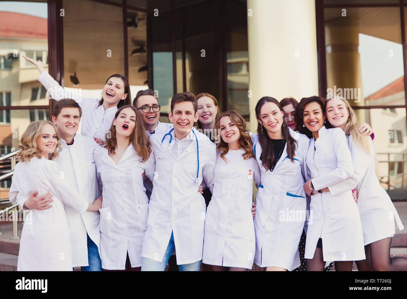 Education and health. general practitioner. A group of smart medical ...