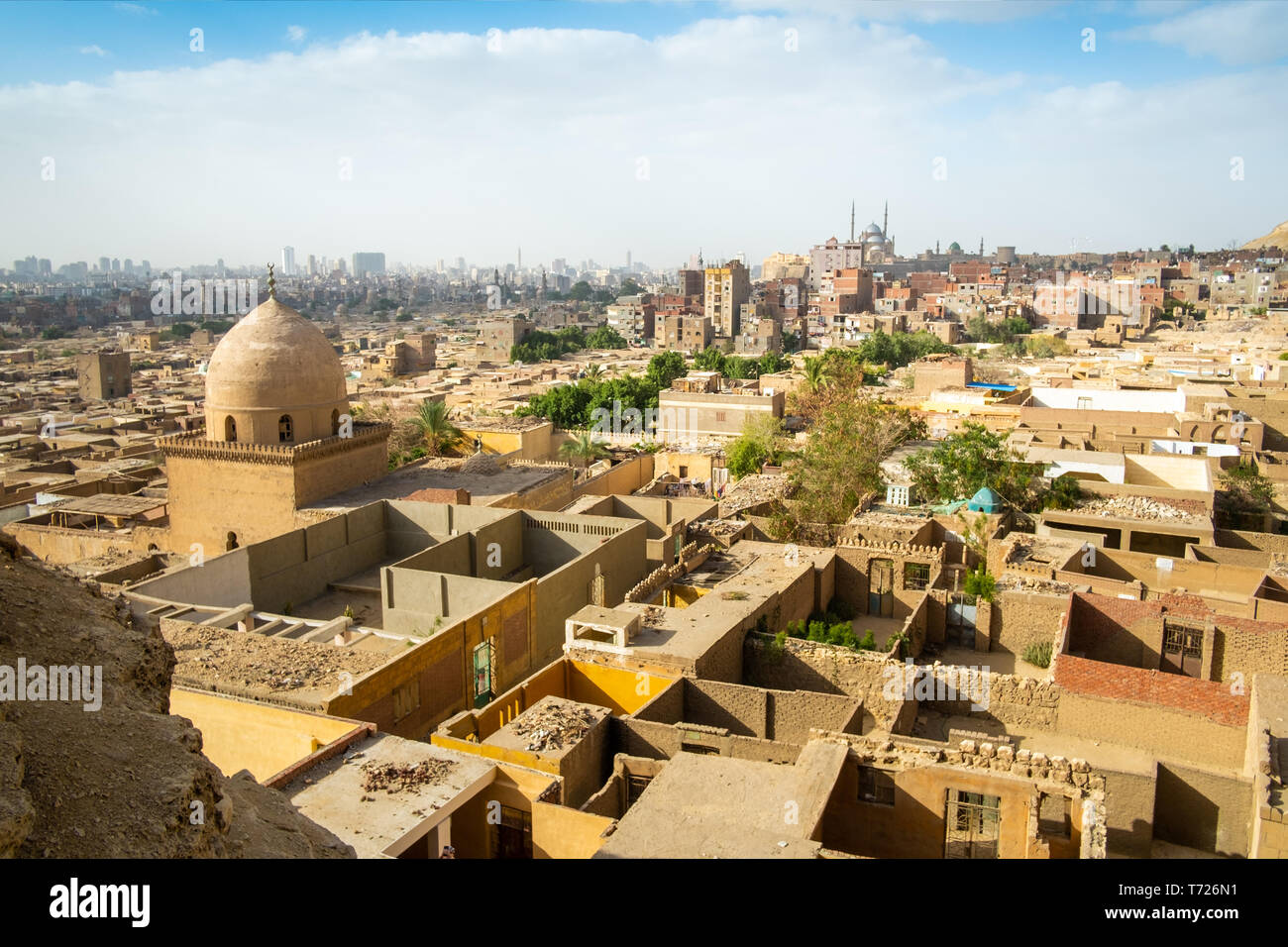 Mosque and Mausoleum of Shahin Al-Khalwati view over Cairo Stock Photo ...