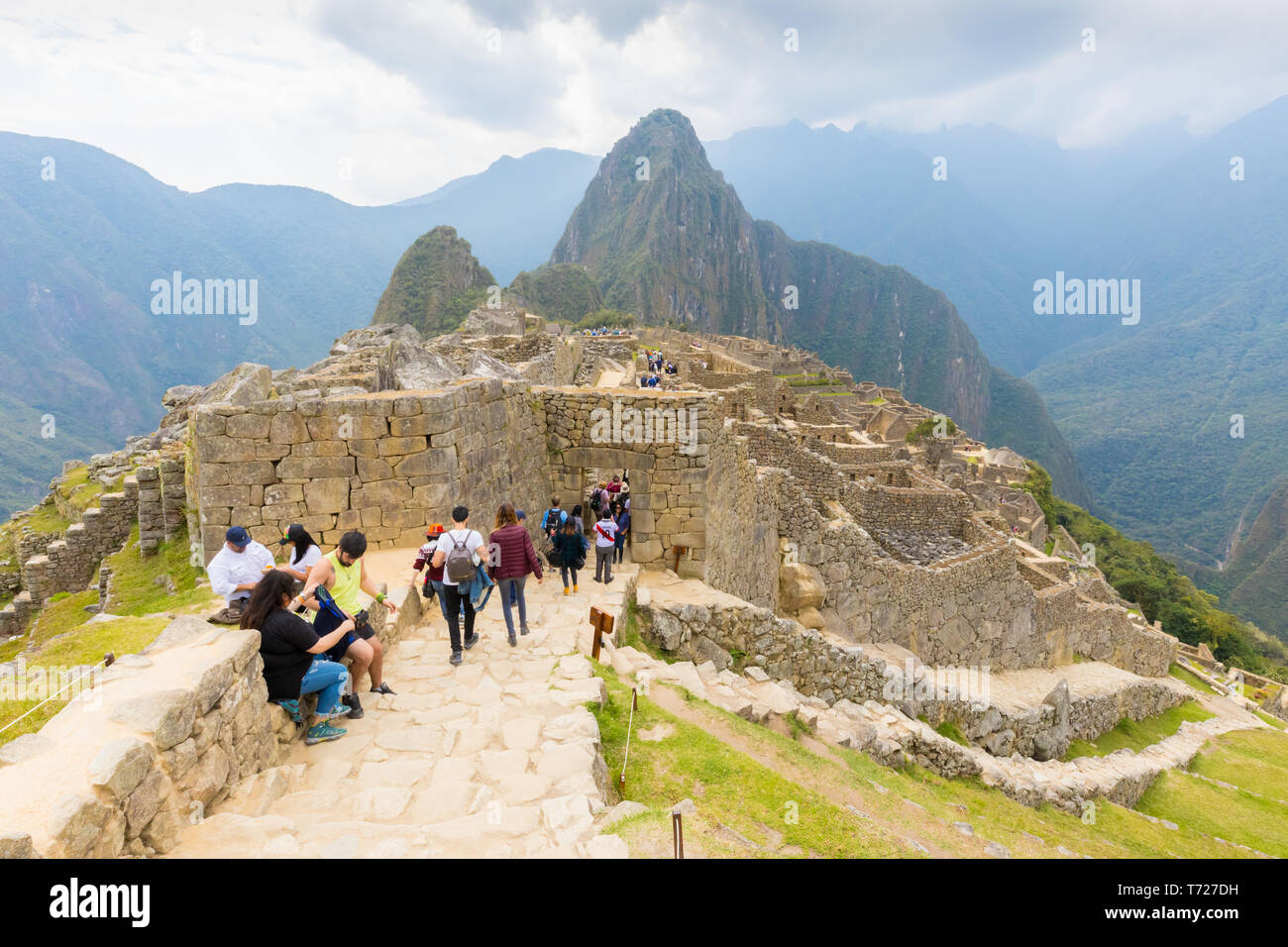 Machu Picchu main entrance to the ancient urban area Stock Photo - Alamy